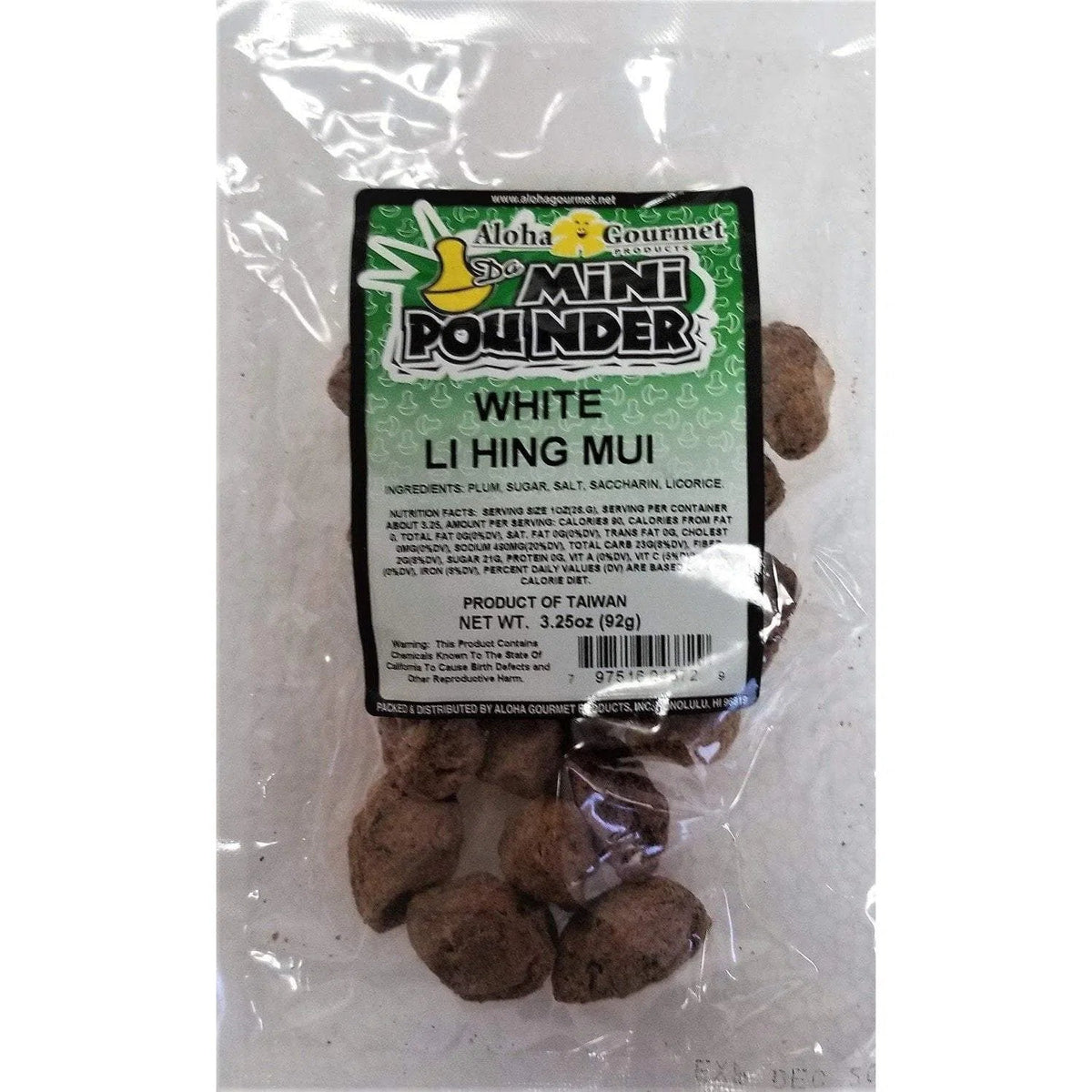 Aloha Gourmet Da Mini Pounder White Li Hing Mui 3.25oz — Leilanis Attic