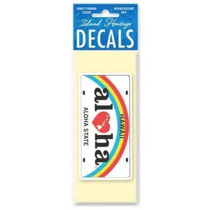 Aloha License Plate Sticker Decal exclusive at Leilanis Attic