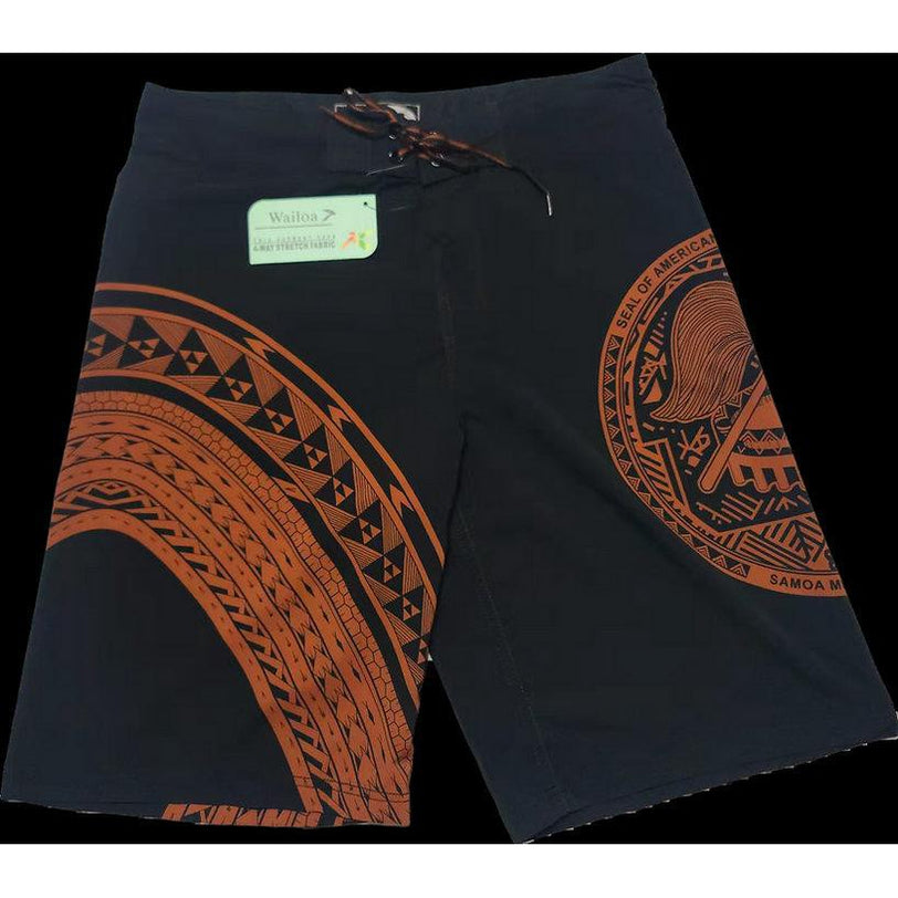 Brown Tribal Samoan Seal Board Shorts — Leilanis Attic