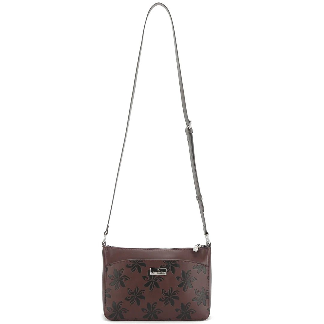 Crossbody Brittney Tiare Embossed Brown-Black — Leilanis Attic