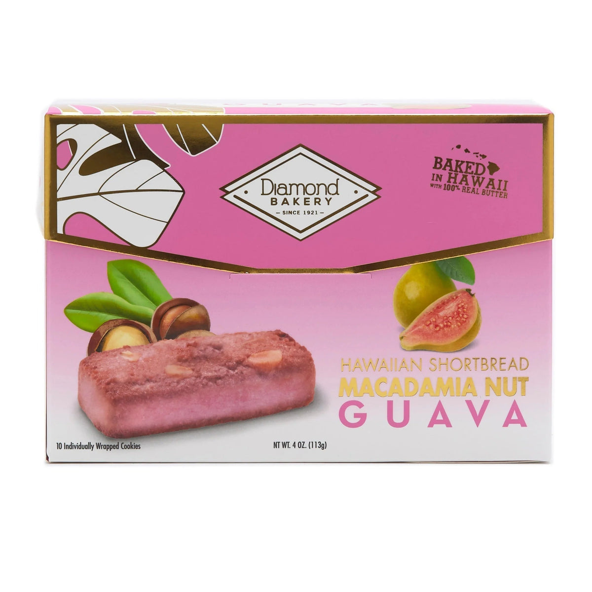 Diamond Bakery Hawaiian Macadamia Shortbread Cookies, Guava (4.0oz ...