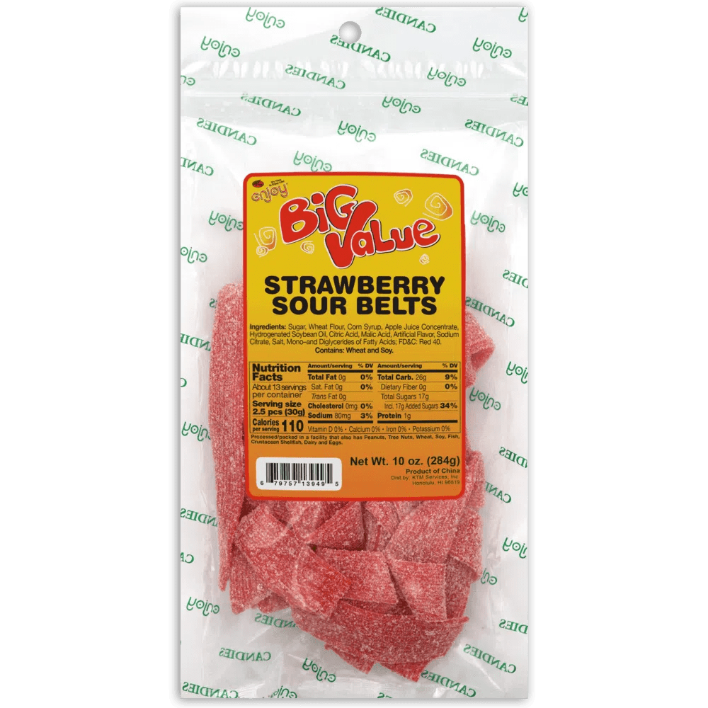 Enjoy Brand - Strawberry Sour Belts 10oz — Leilanis Attic