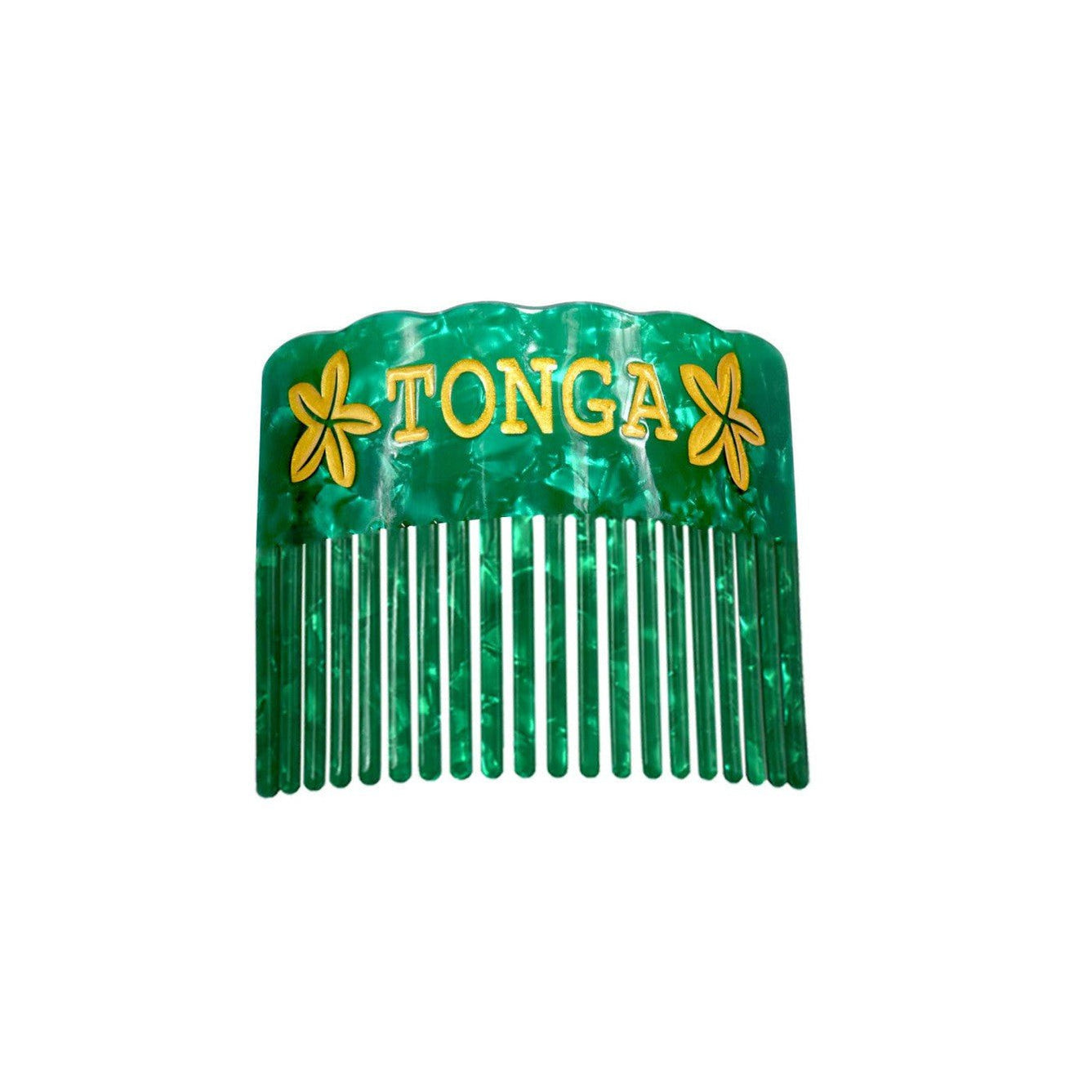 Faux Turtle Shell "Plumeria Tonga" Hair Combs — Leilanis Attic