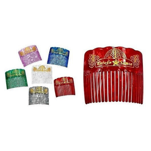 Faux Turtle Shell "Talofa Samoa" Hair Combs — Leilanis Attic