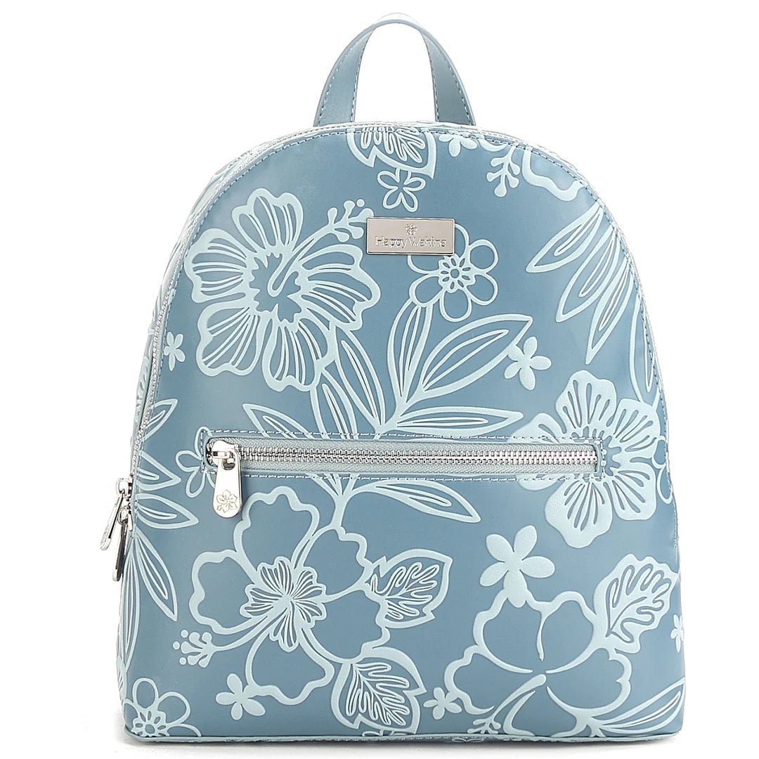Happy Wahine Tiffany Backpack, Cherry Blossom Embossed Blue — Leilanis ...