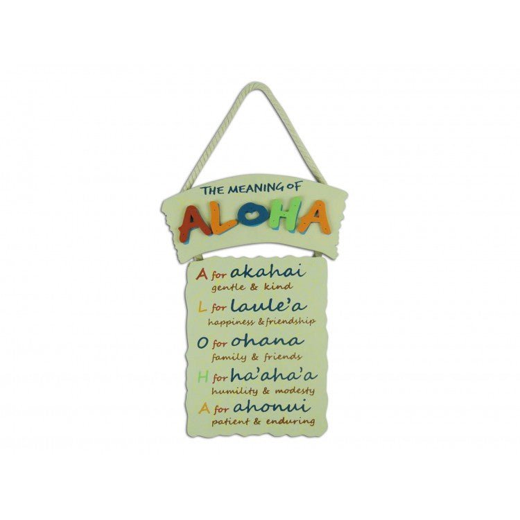 Hawaiian Wood "Meaning of Aloha" Sign — Leilanis Attic