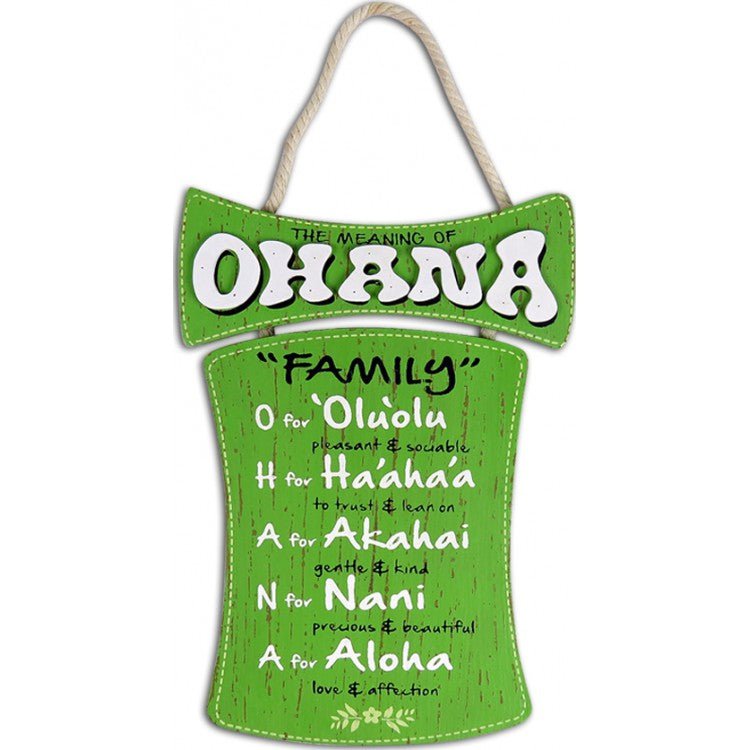 Hawaiian Wood "Meaning of Ohana" Sign — Leilanis Attic