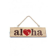 "Heart Of Hawaii - Aloha" Wooden Hanging Sign — Leilanis Attic