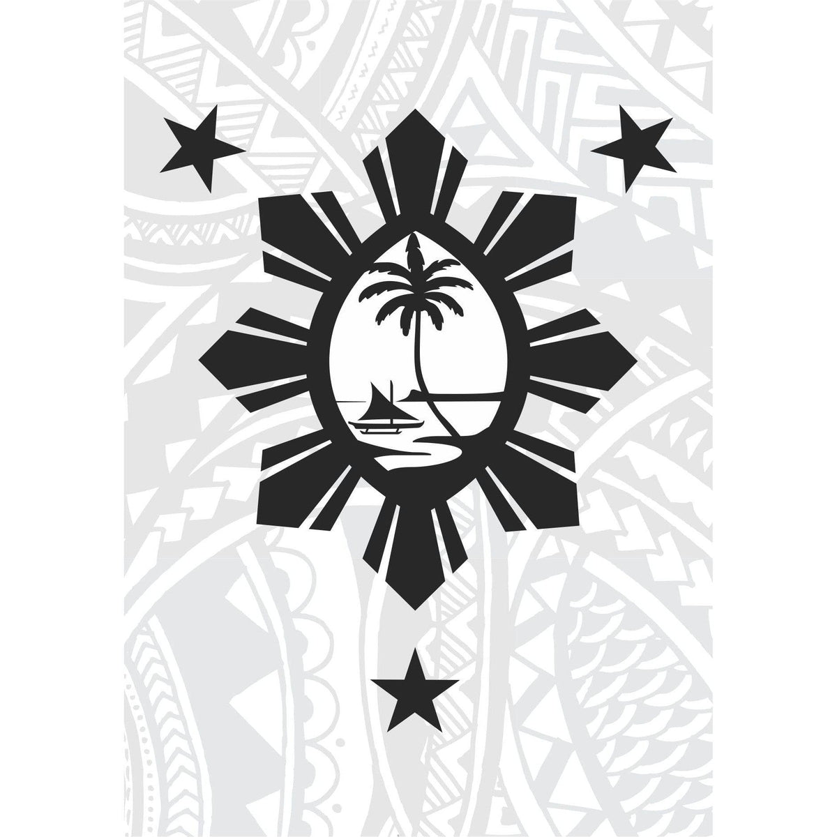 Laser Engraved Filipino Guam Sun Tribal Background Flask exclusive at ...