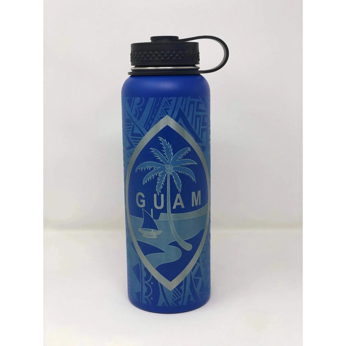 Laser Engraved Guam Seal Tribal Background Flask exclusive at Leilanis ...