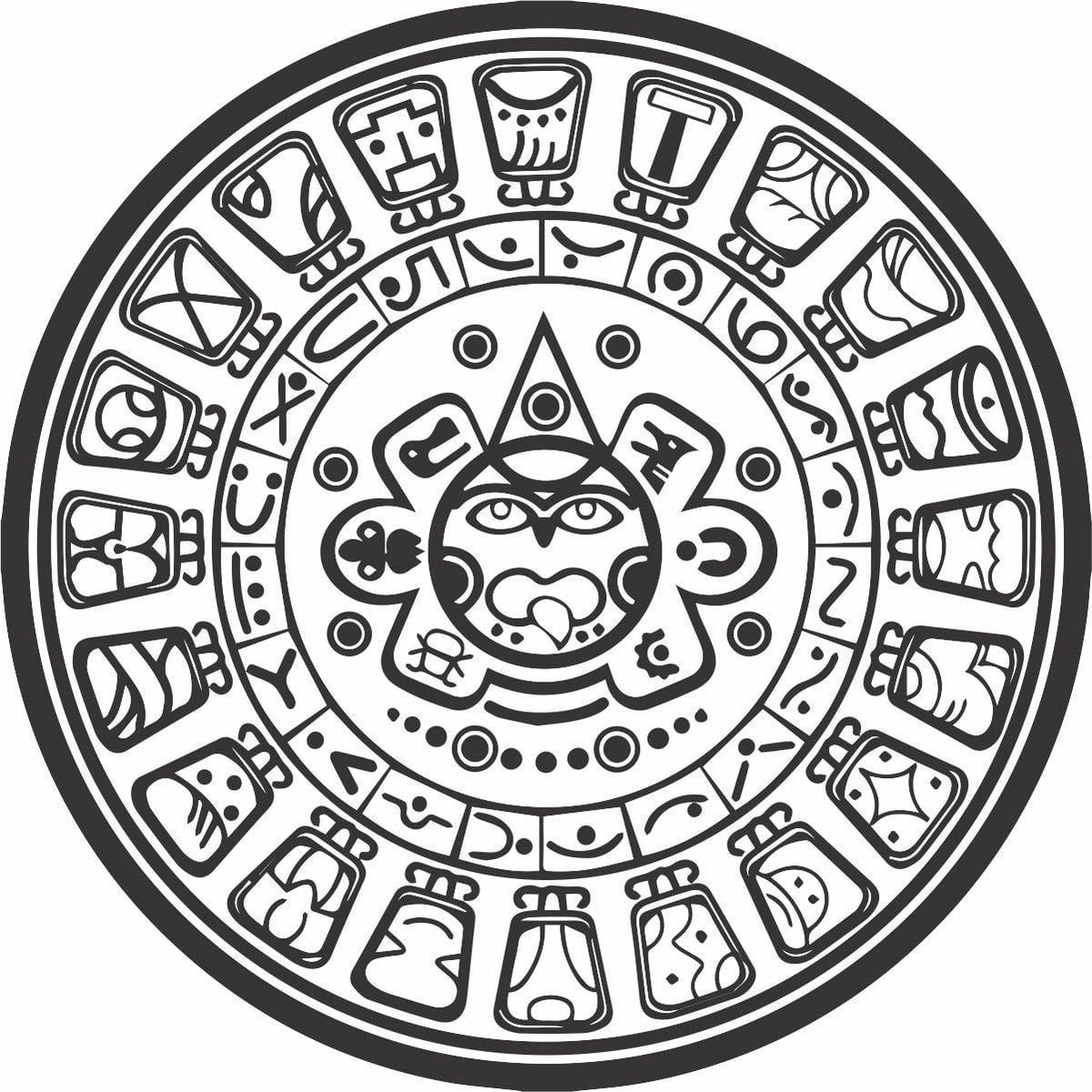 Laser Engraved Mayan Calendar Seal Flask exclusive at Leilanis Attic