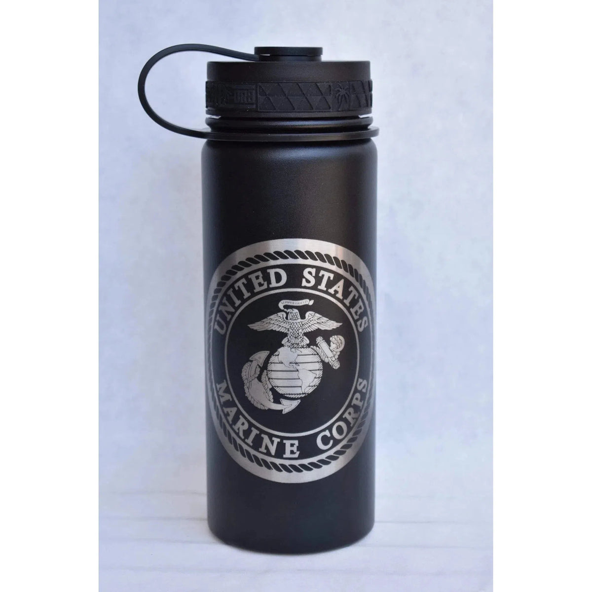 Laser Engraved US Marine Corps Flask exclusive at Leilanis Attic