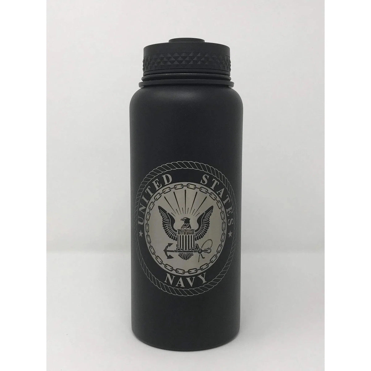 Laser Engraved US Navy Logo Flask exclusive at Leilanis Attic