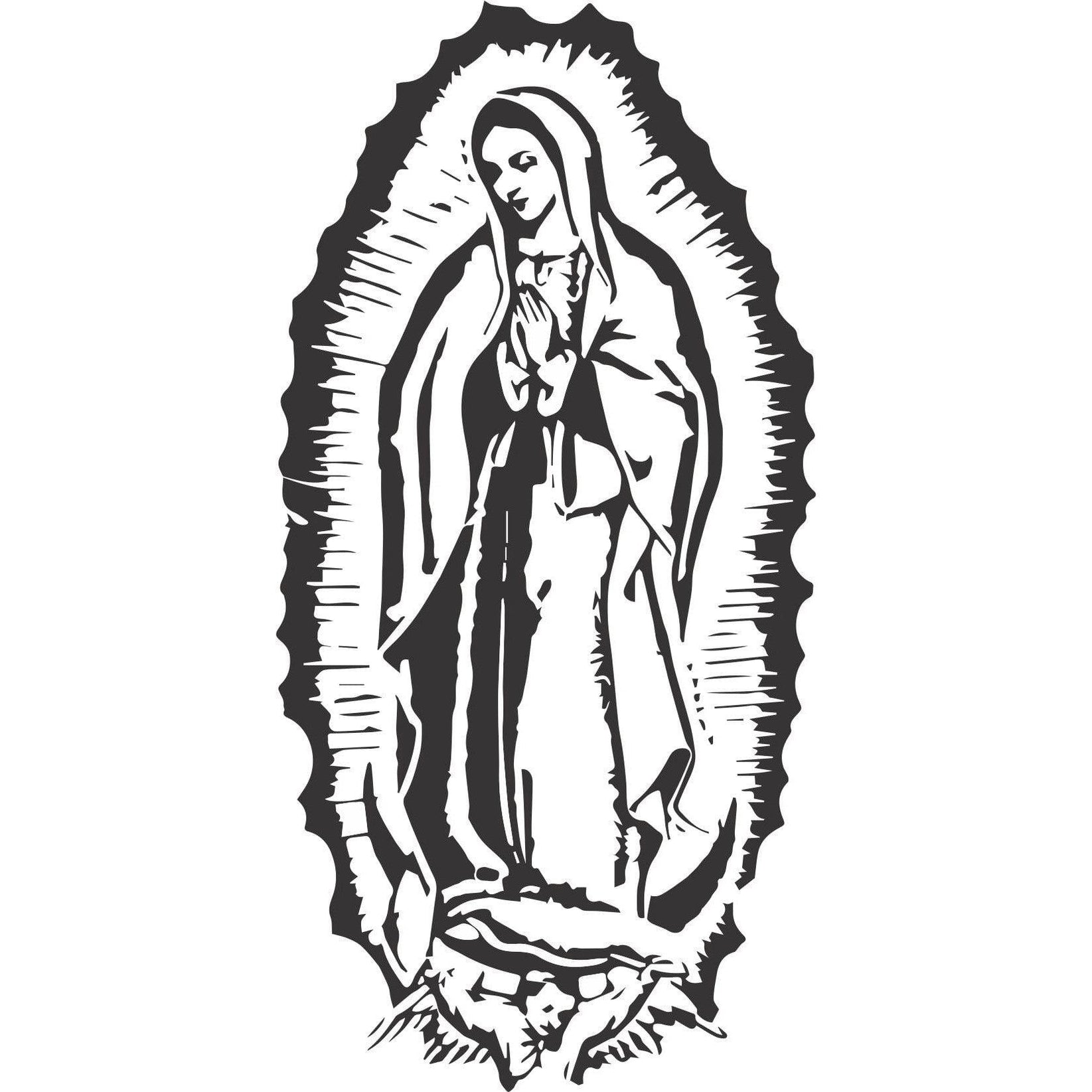 Laser Engraved Virgin Mary Flask exclusive at Leilanis Attic