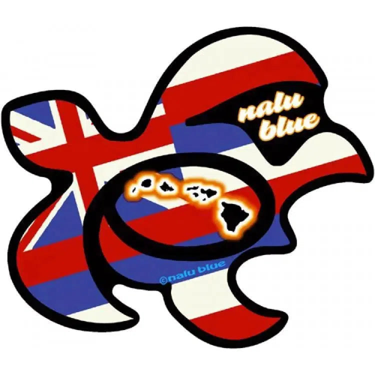 Nalu Blue Honu Flag Decal Sticker exclusive at Leilanis Attic