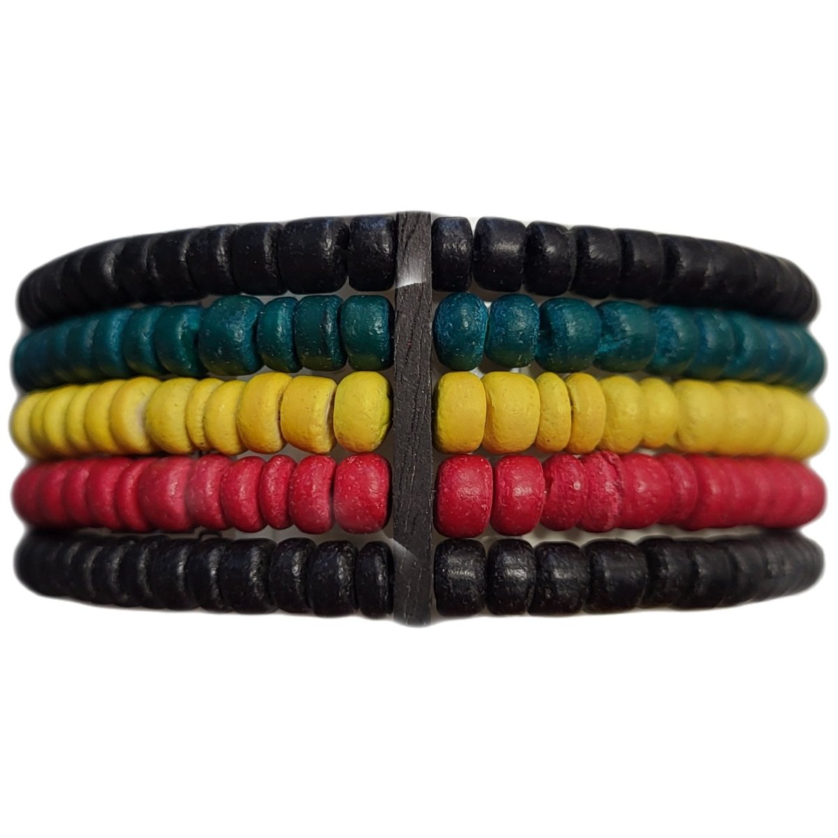 Rasta Wooden 5 Bead Bracelet — Leilanis Attic