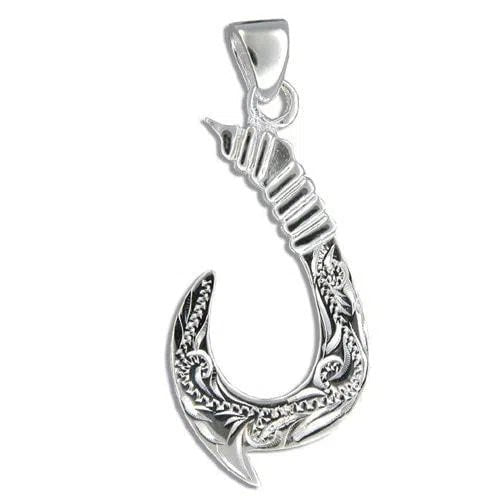 Sterling Silver Fish Hook Pendant — Leilanis Attic