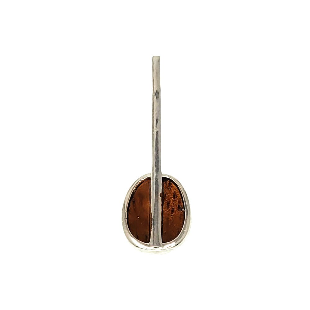 Sterling Silver Split Paddle Pendant with Hawaiian Koa Wood Inlay ...