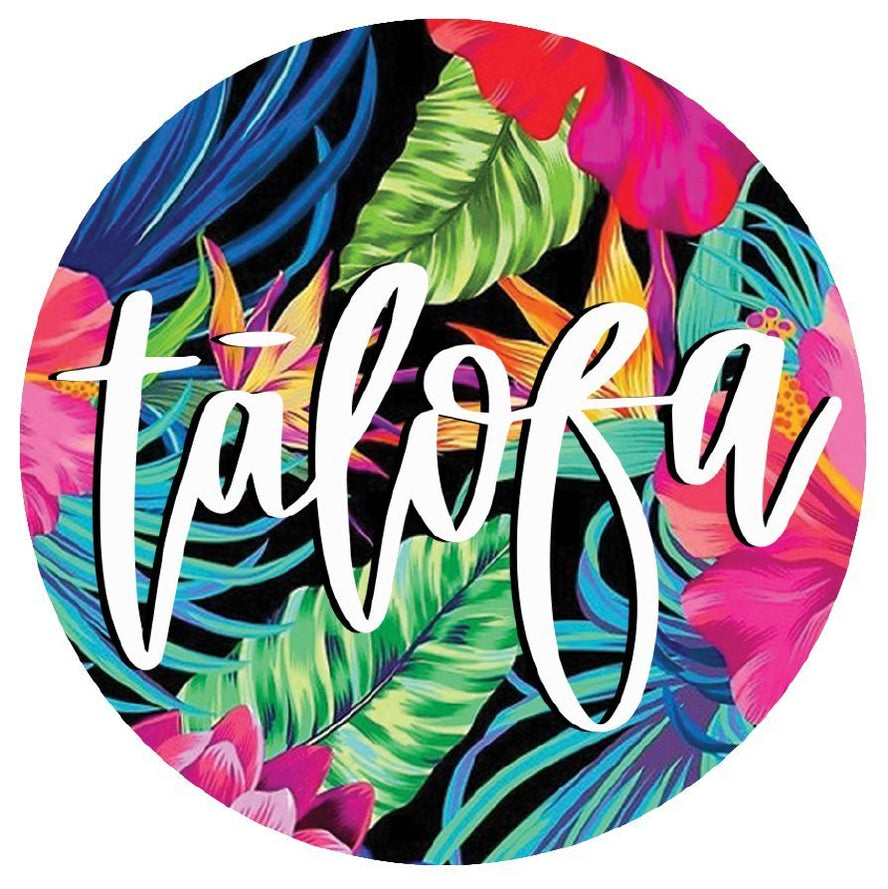 Talofa Floral Circle Sticker exclusive at Leilanis Attic