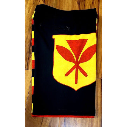 Wailoa “Red/Yellow Kanaka Symbol” Board Shorts — Leilanis Attic